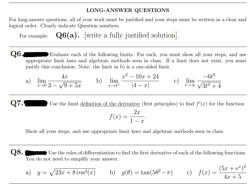 Solved LONG-ANSWER QUESTIONS For long-answer questions, all | Chegg.com