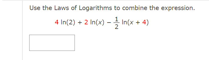 Solved Use the Laws of Logarithms to combine the expression. | Chegg.com