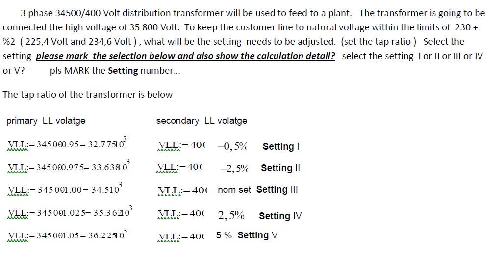 Solved 3 phase 34500/400 Volt distribution transformer will | Chegg.com