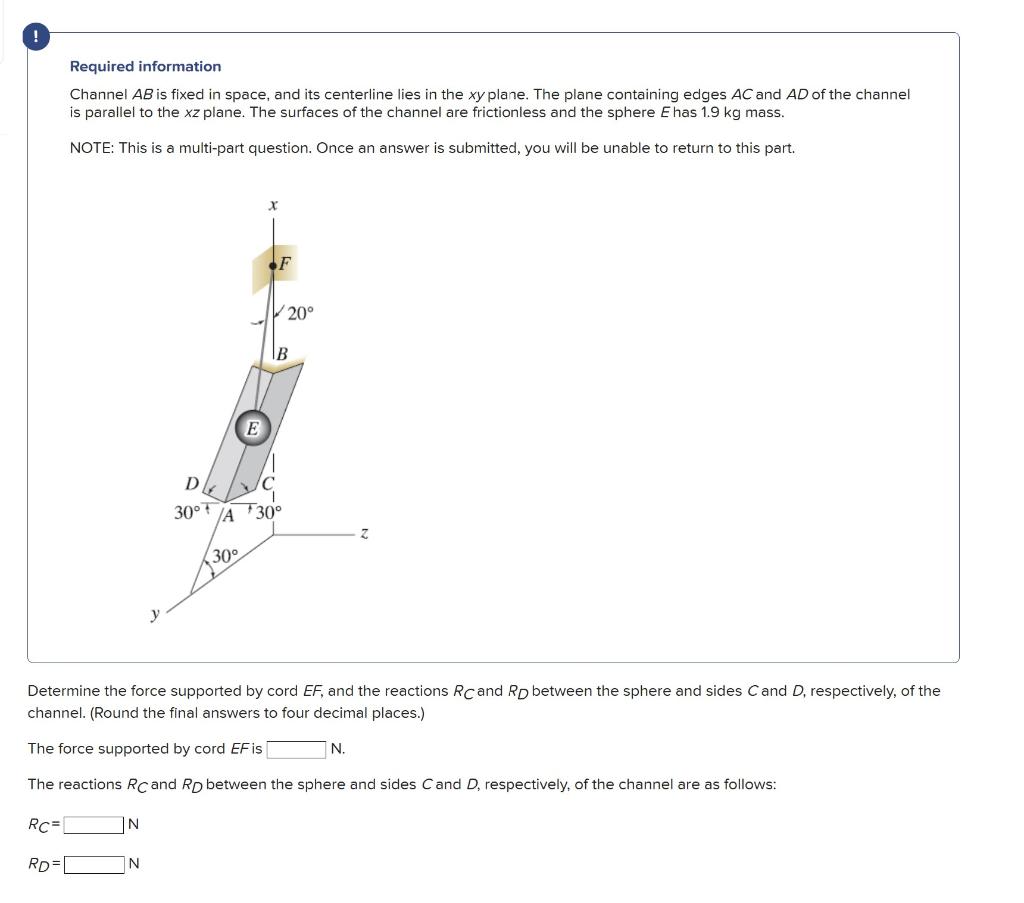 Solved Required information Channel AB is fixed in space, | Chegg.com