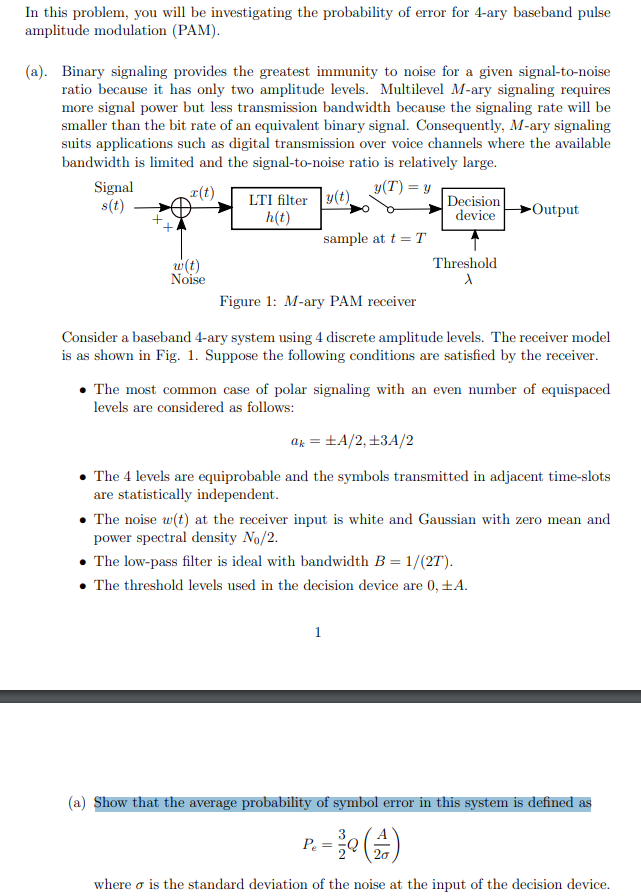 Solved In this problem, you will be investigating the | Chegg.com
