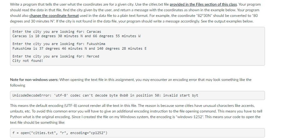 Write a program that tells the user what the | Chegg.com