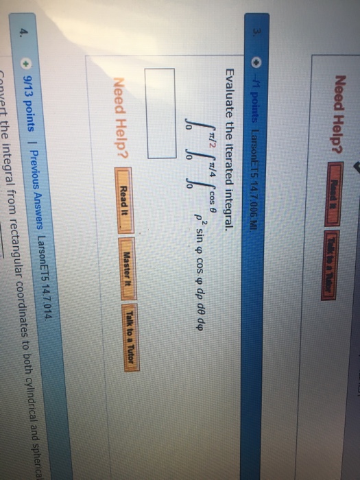 Solved Evaluate the iterated integral. integral_0^pi/2 | Chegg.com