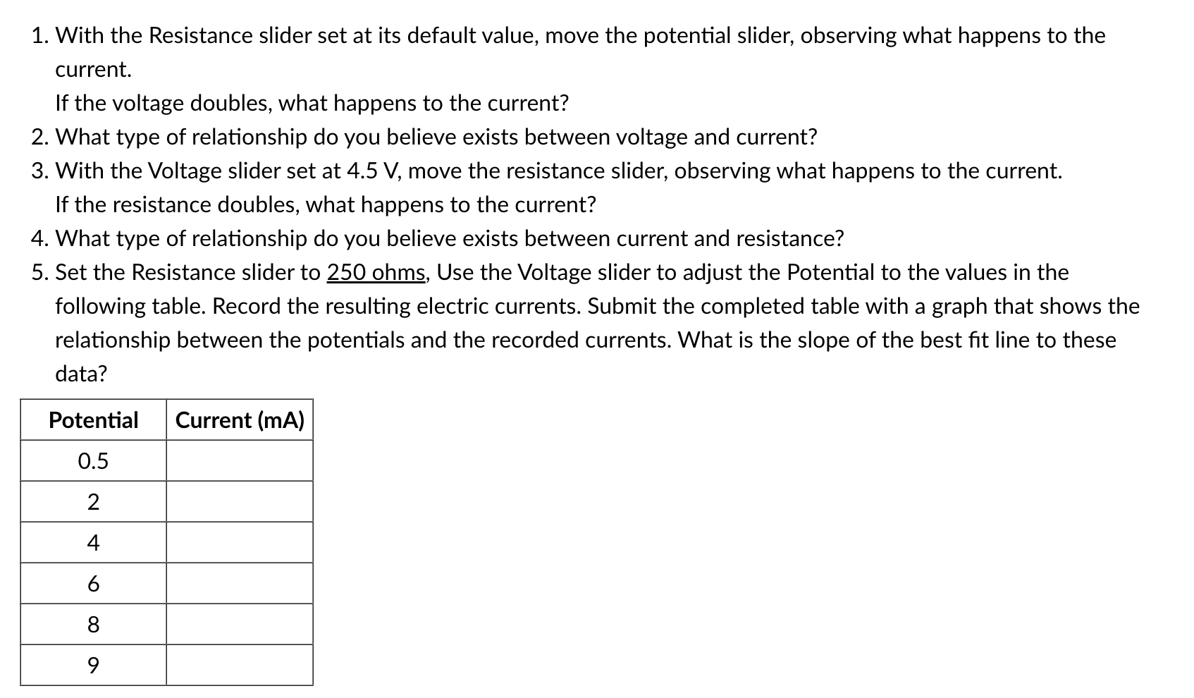 Solved With the Resistance slider set at its default value, | Chegg.com