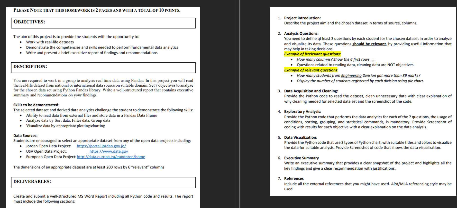 Solved OBJECTIVES: 1. Project introduction: The aim of this | Chegg.com