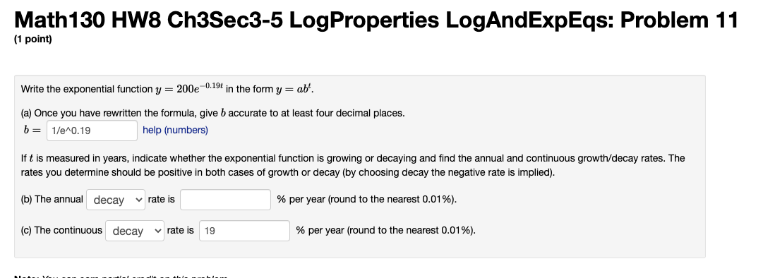 Solved Math130 HW8 Ch3Sec3-5 LogProperties LogAndExpEqs: | Chegg.com