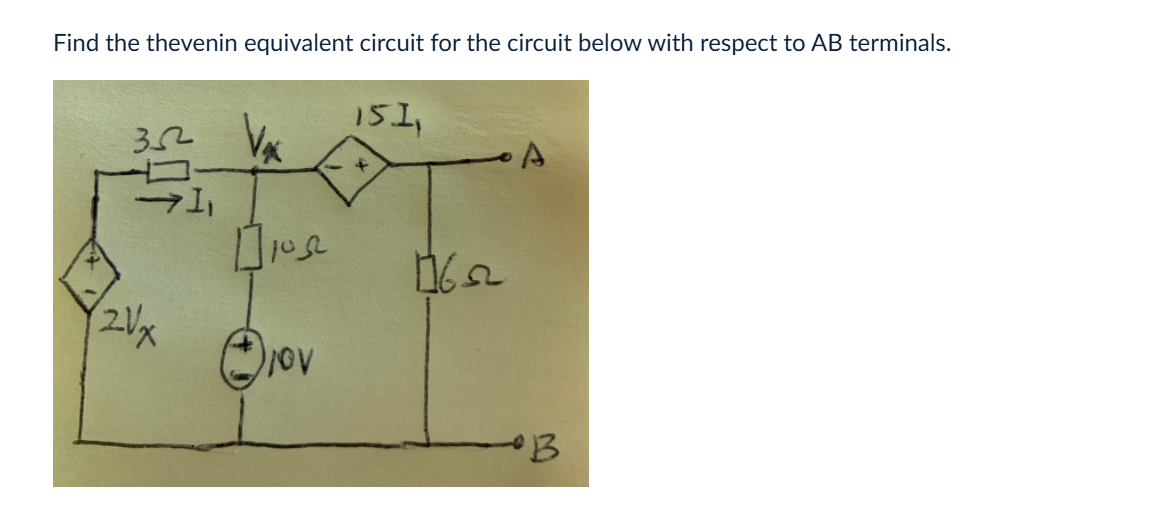Solved Find the thevenin equivalent circuit for the circuit | Chegg.com