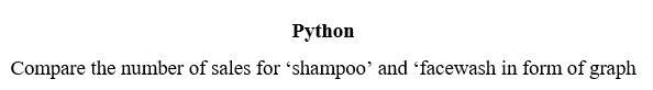 Solved Python Compare the number of sales for shampoo' and | Chegg.com
