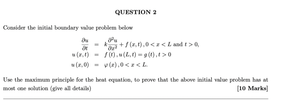 Solved Consider the initial boundary value problem below | Chegg.com