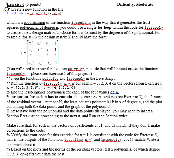 Difficulty: Easy Exercise 5 (3 points) **Create the | Chegg.com