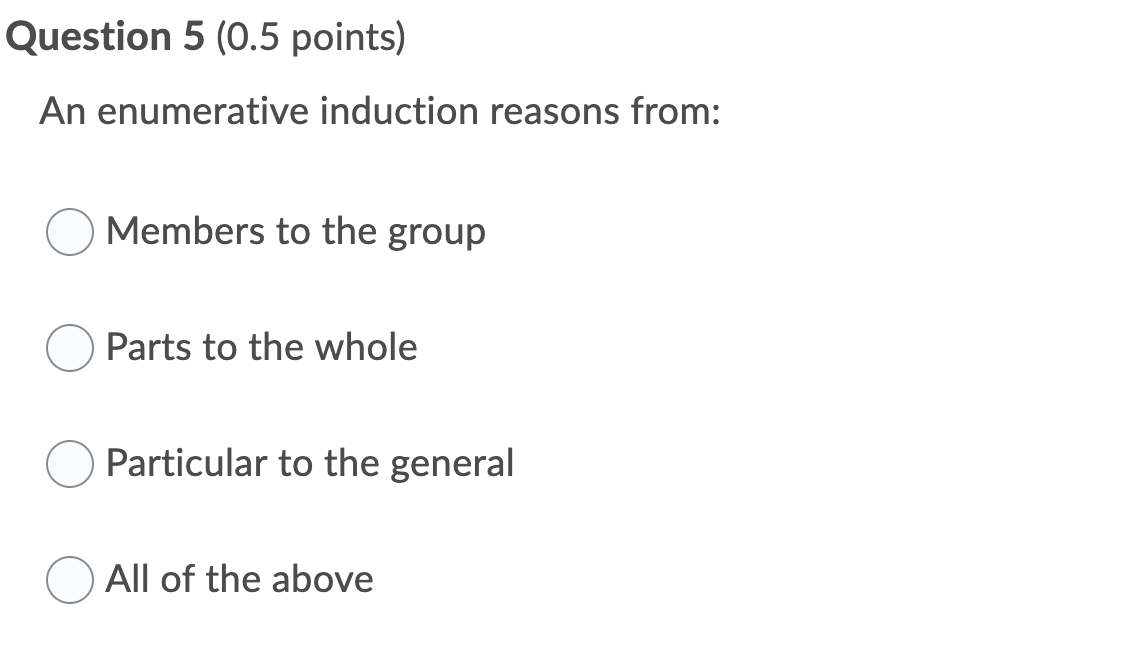 Solved Question 1 (0.5 points) In the following enumerative | Chegg.com