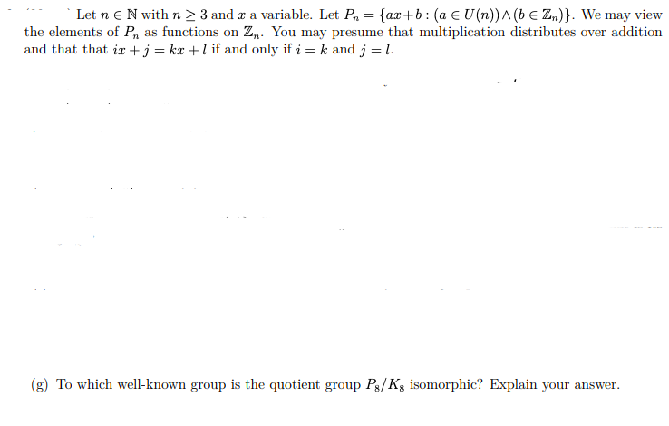 Solved Please explain in detail how the group is isomorphic. | Chegg.com