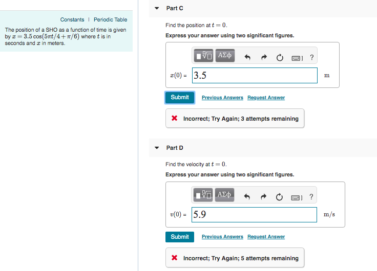 Solved Part C Constants Periodic Table Find the position | Chegg.com