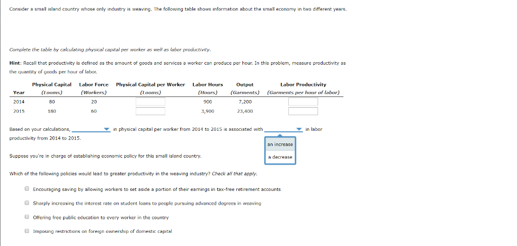 Solved Consider a small island country whose only industry | Chegg.com
