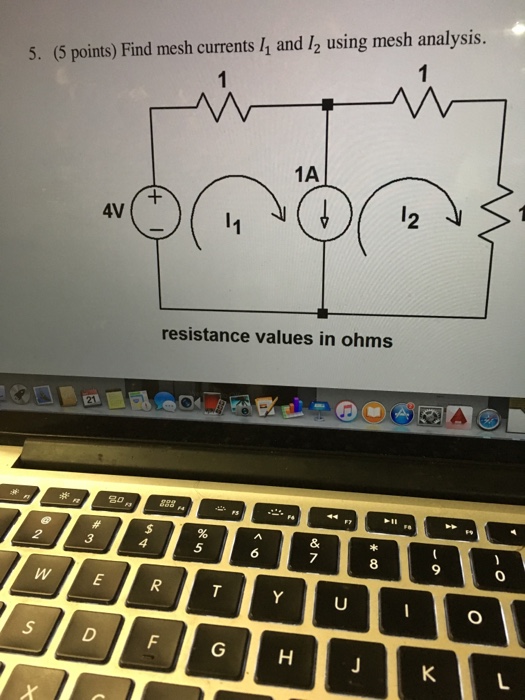 Solved 5. (5 points) Find mesh currents 1 and /2 using mesh | Chegg.com