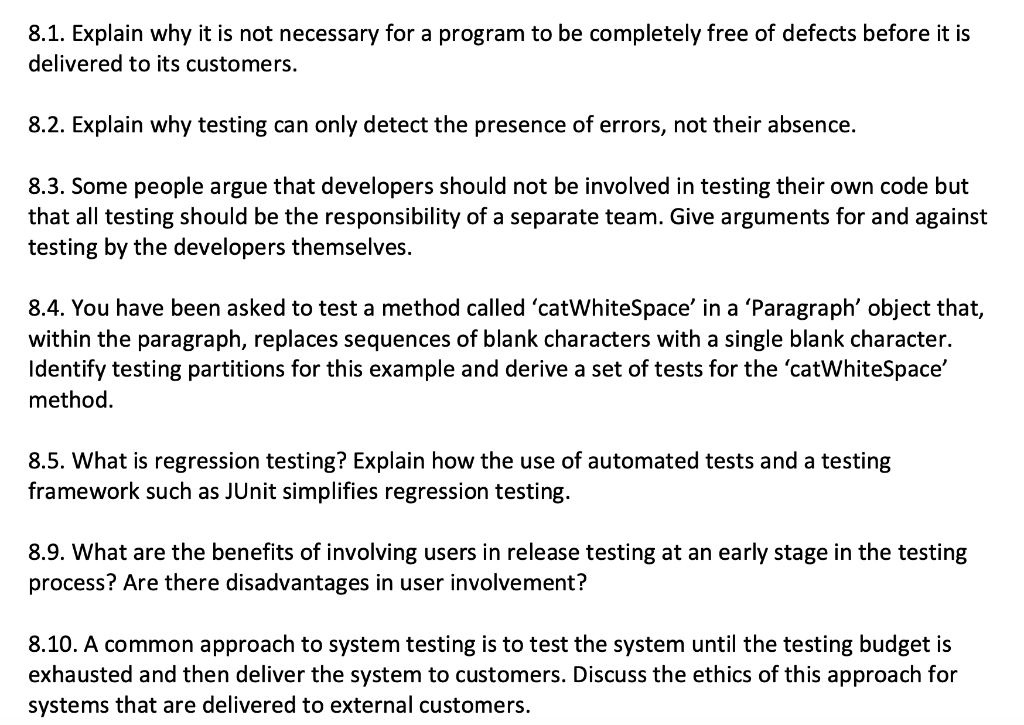 Solved 8.1. Explain why it is not necessary for a program to | Chegg.com