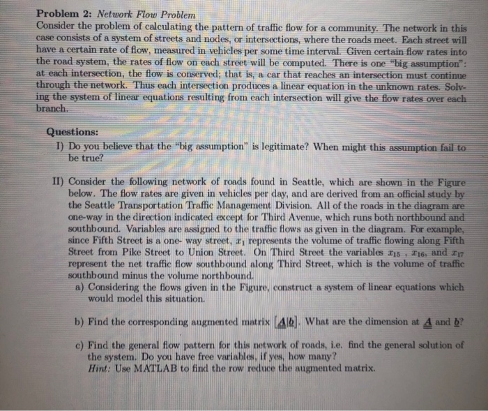 Solved Problem 2: Network Flow Problem Consider the problem | Chegg.com