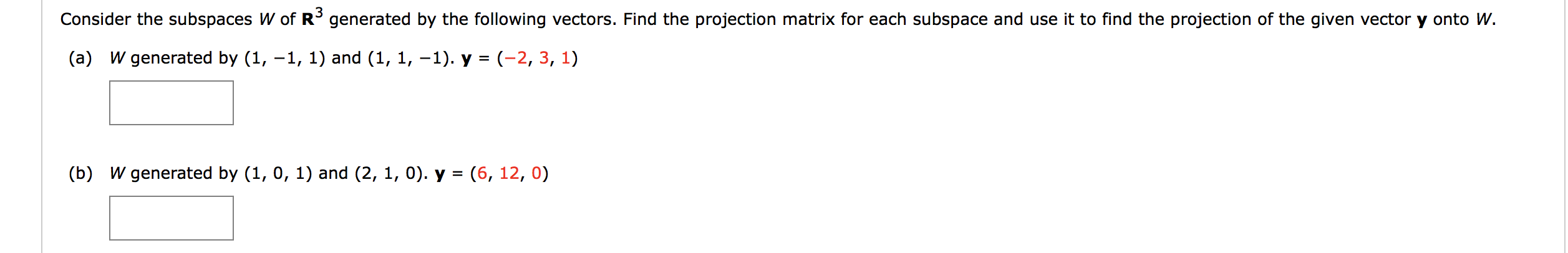 Solved Consider the subspaces W of R3 generated by the | Chegg.com