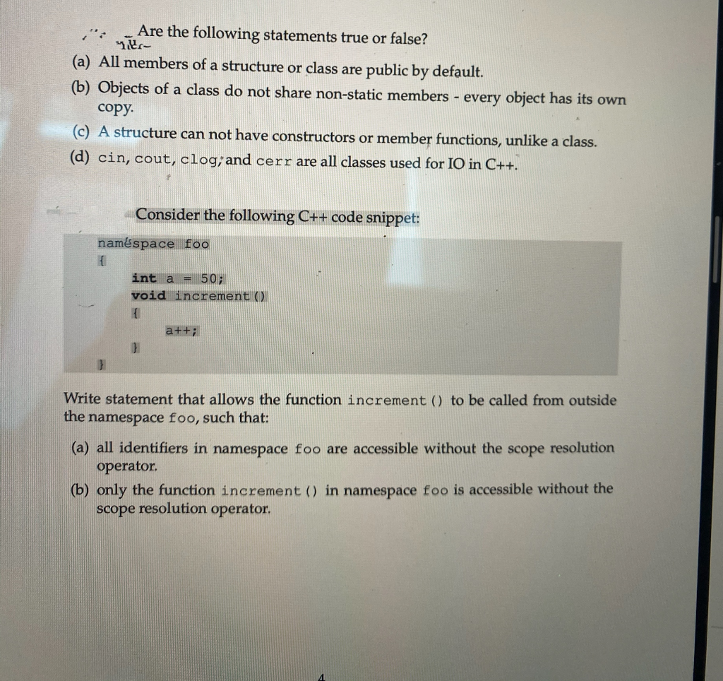 Solved Are the following statements true or false? - (a) All | Chegg.com