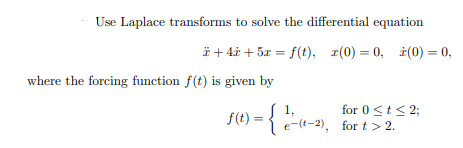 Solved Use Laplace transforms to solve the differential | Chegg.com