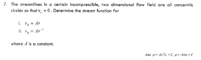 Solved The streamlines in ﻿a certain incompressible, two | Chegg.com