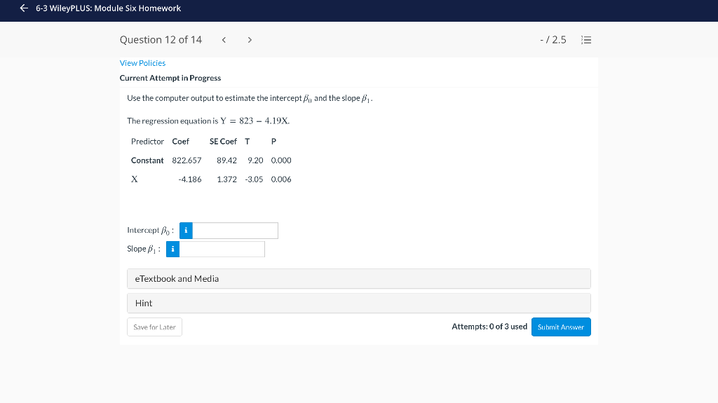 Solved € 6-3 WileyPLUS: Module Six Homework Question 12 of | Chegg.com