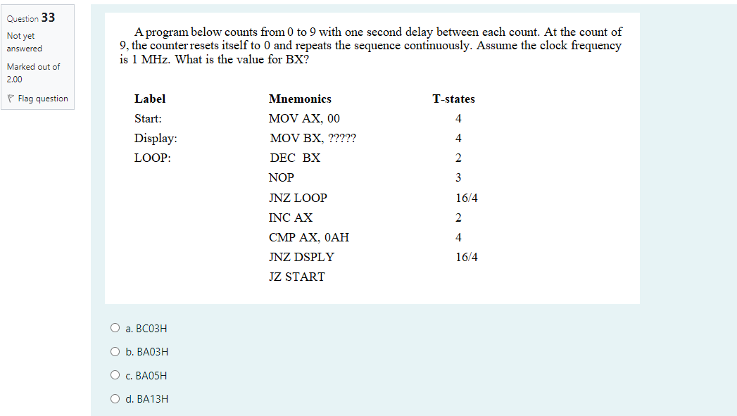 Solved Question 33 Not yet answered A program below counts | Chegg.com