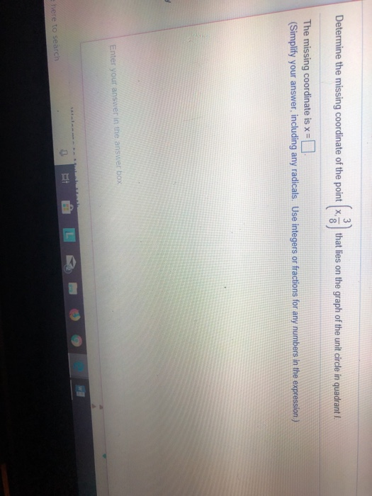 Solved Determine the missing coordinate of the point | x, | | Chegg.com