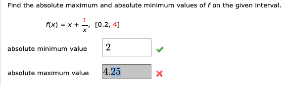 Solved Find the absolute maximum and absolute minimum values | Chegg.com