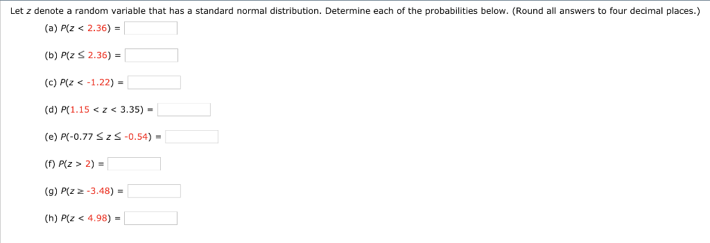 Solved Let z denote a random variable that has a standard | Chegg.com
