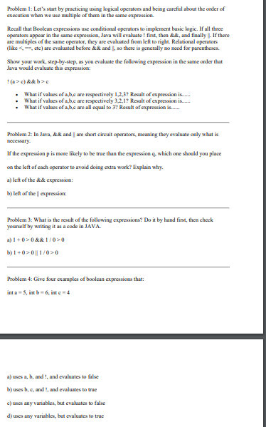 Solved Problem 1: Let's start by practicing using logical | Chegg.com