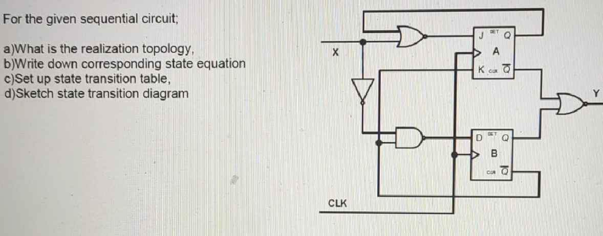 Solved For the given sequential circuit; a)What is the | Chegg.com