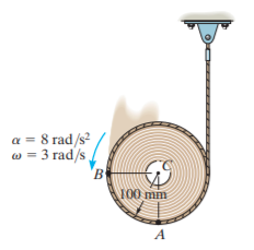 Solved The reel shown rotates about the point C and has a | Chegg.com