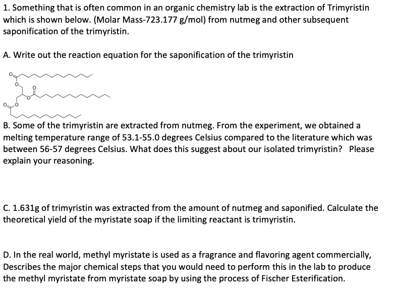 Solved 1. Something that is often common in an organic | Chegg.com