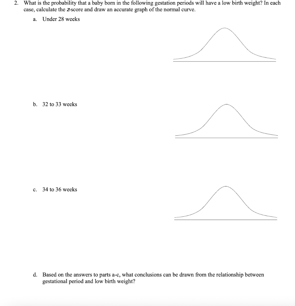 Solved Part 2 - Birth Weights - Using Normal Distributions | Chegg.com