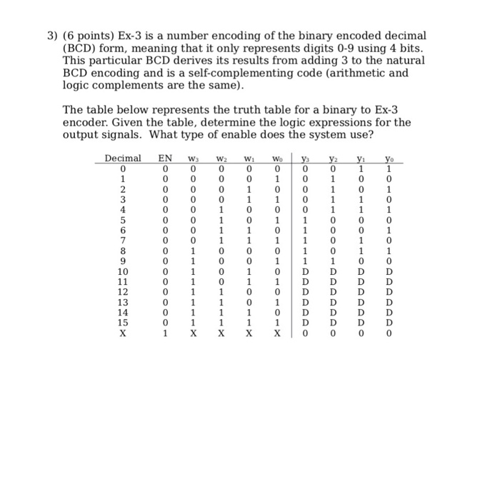 Solved 3) (6 points) Ex-3 is a number encoding of the binary | Chegg.com
