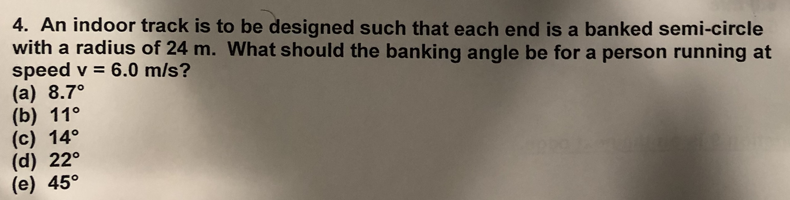 Solved 4. An indoor track is to be designed such that each | Chegg.com