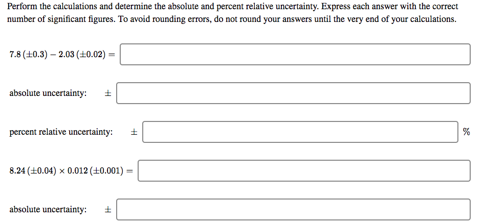 Solved Perform the calculations and determine the absolute | Chegg.com