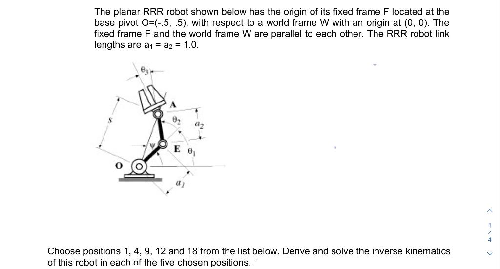 Solved The planar RRR robot shown below has the origin of | Chegg.com