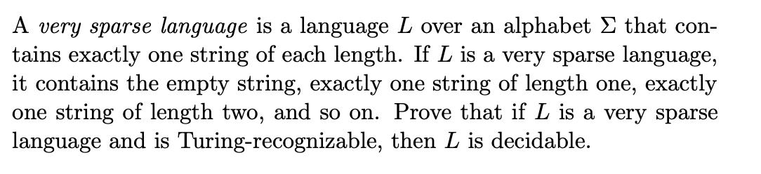 A very sparse language is a language L over an | Chegg.com