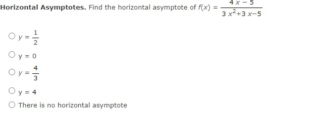 Solved Horizontal Asymptotes. Find the horizontal asymptote | Chegg.com