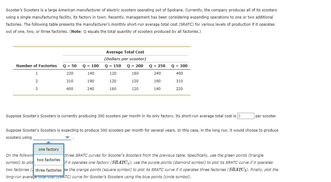 Solved Scooter's Scooters is a large American manufacturer | Chegg.com