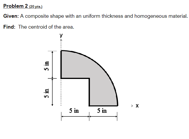 Solved Given: A composite shape with an uniform thickness | Chegg.com