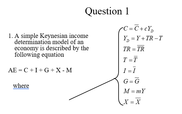 Solved Question 1 1. A simple Keynesian income determination | Chegg.com