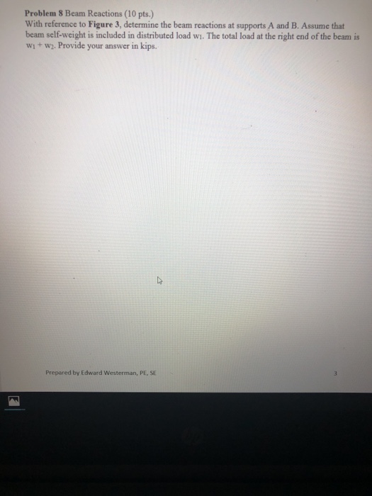 Solved Problem 8 Beam Reactions (10 pts.) With reference to | Chegg.com