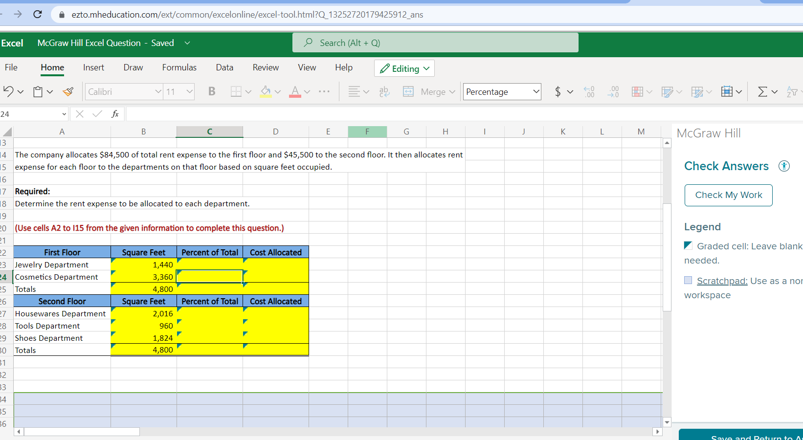 Solved Check Answers (4) Legend Graded cell: Leave blank if | Chegg.com