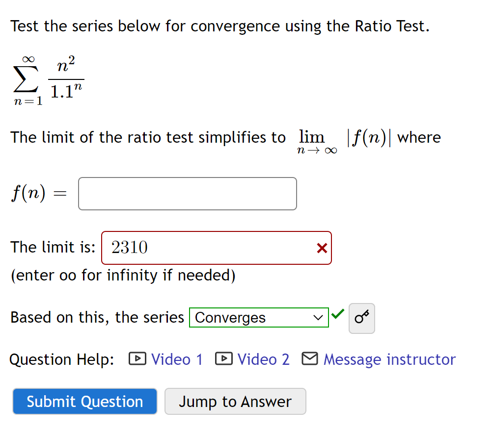 Solved Test the series below for convergence using the Ratio | Chegg.com