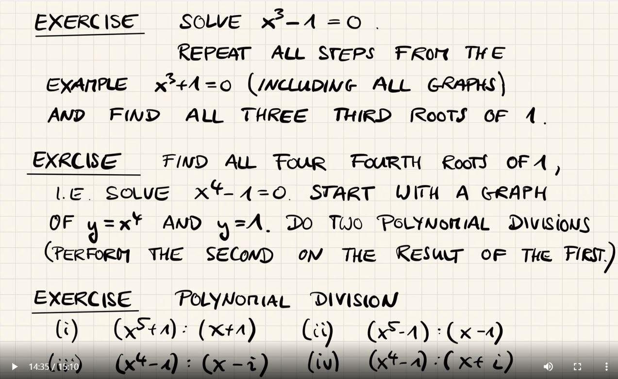 Solved EXERCISE SOLVE X3-1 = 0 REPEAT ALL STEPS FROM THE | Chegg.com
