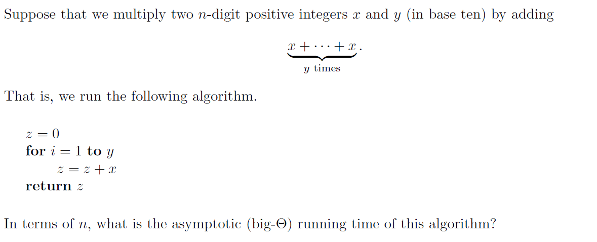 Solved Suppose that we multiply two n-digit positive | Chegg.com