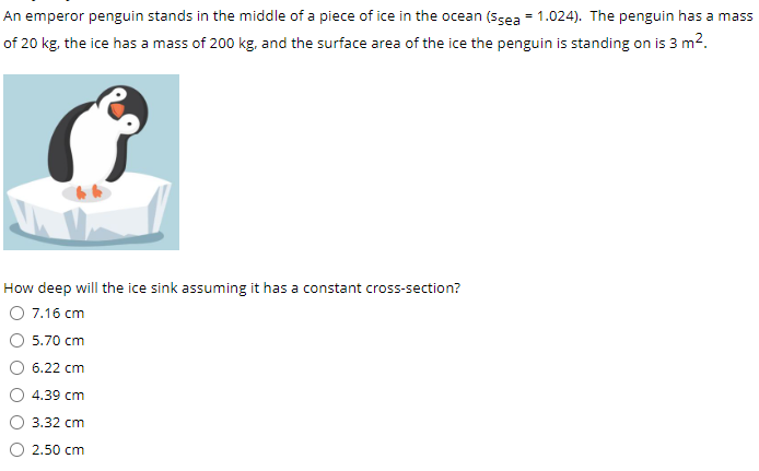 Solved An emperor penguin stands in the middle of a piece of | Chegg.com